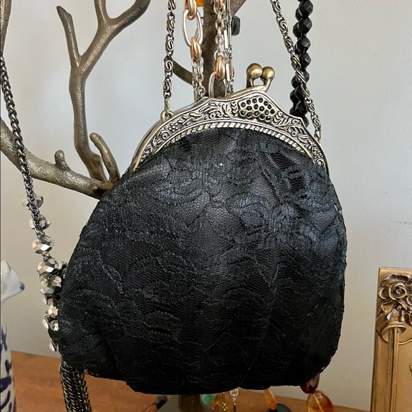 Bags | Victorian Style Black Silk Purse | Poshmark
